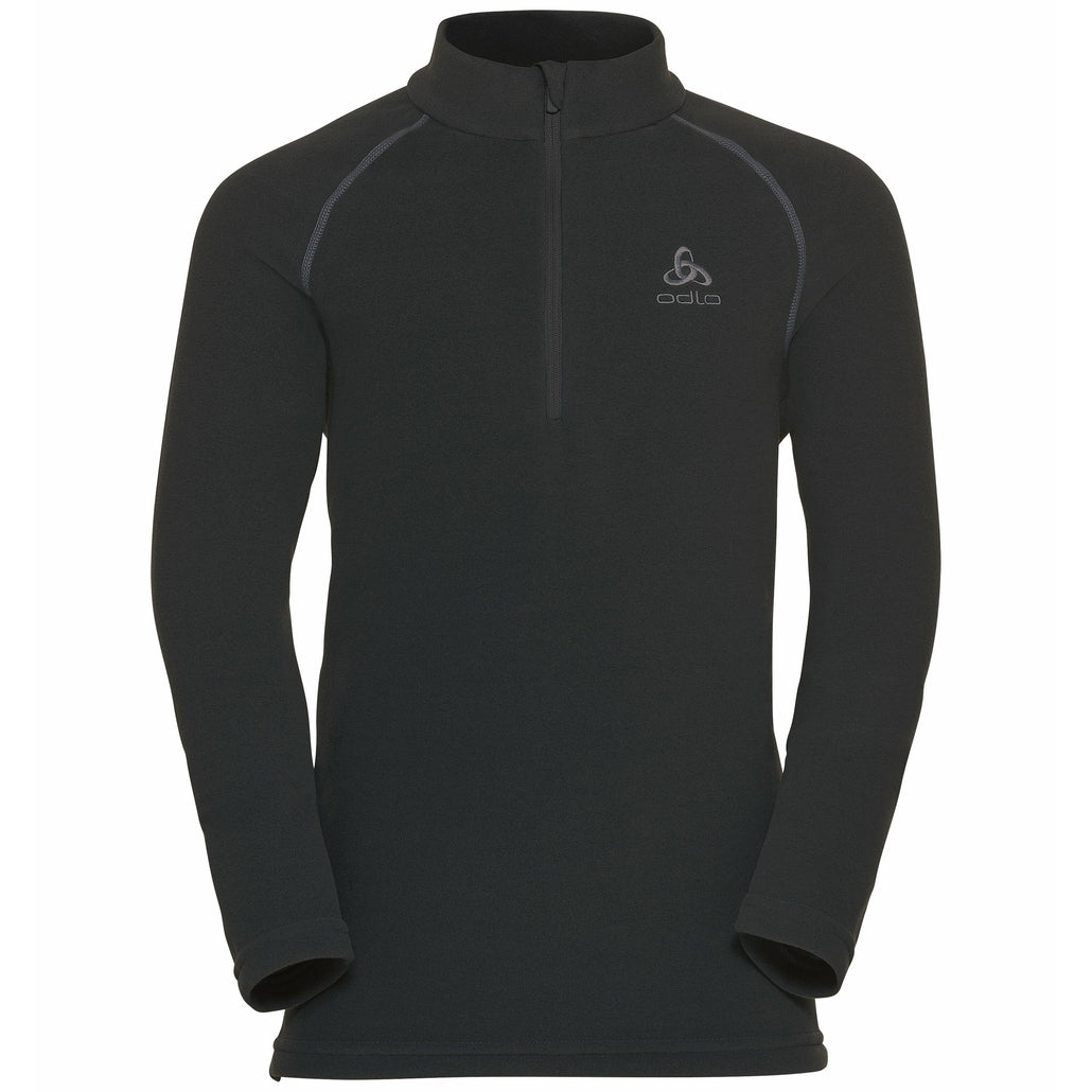 Odlo The Rigi kids mid layer half zip children girls boys black fleece ...